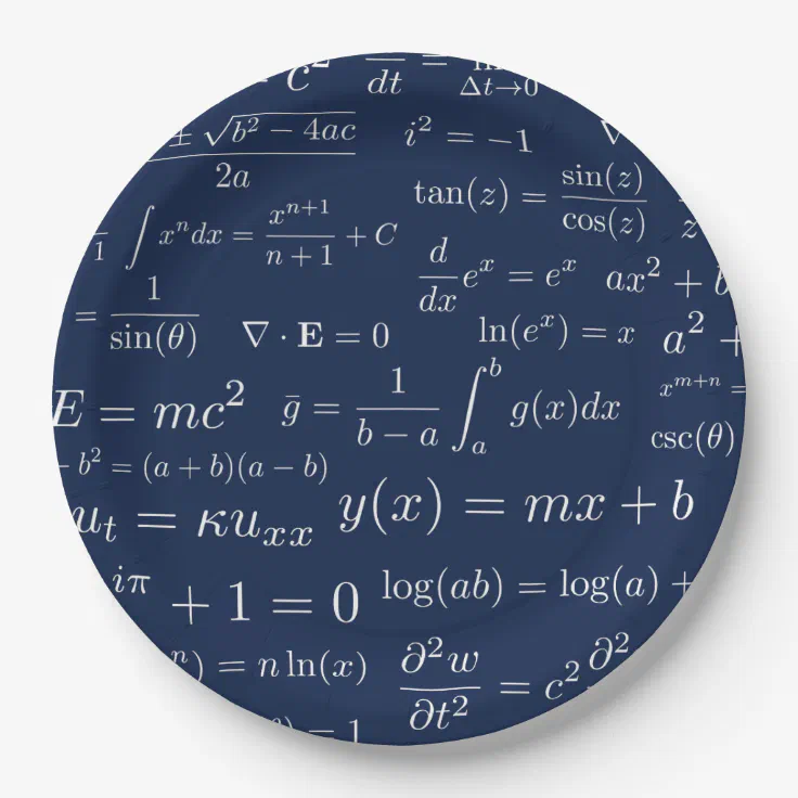 Equations of Math and Science Paper Plates | Zazzle