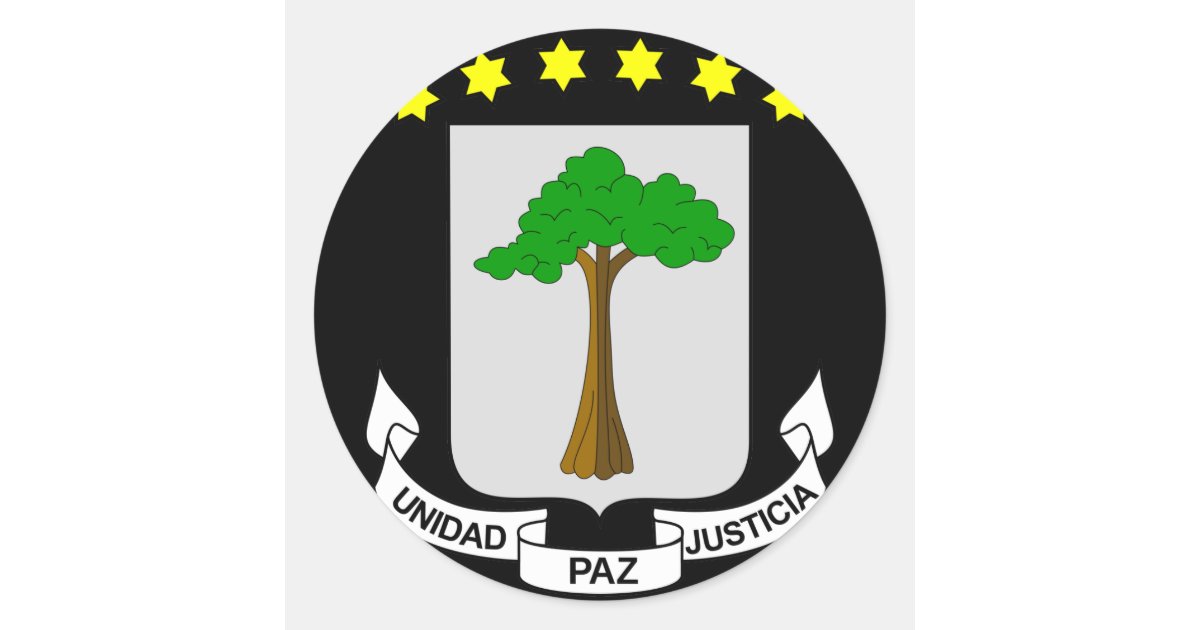 equatorial guinea emblem classic round sticker | Zazzle