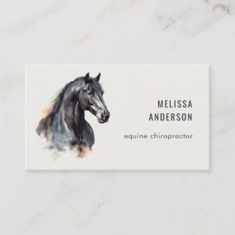 Equestrian Business Modern Watercolor Horse Business Card | Zazzle