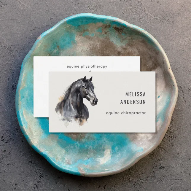 Equestrian Business Modern Watercolor Horse Business Card | Zazzle