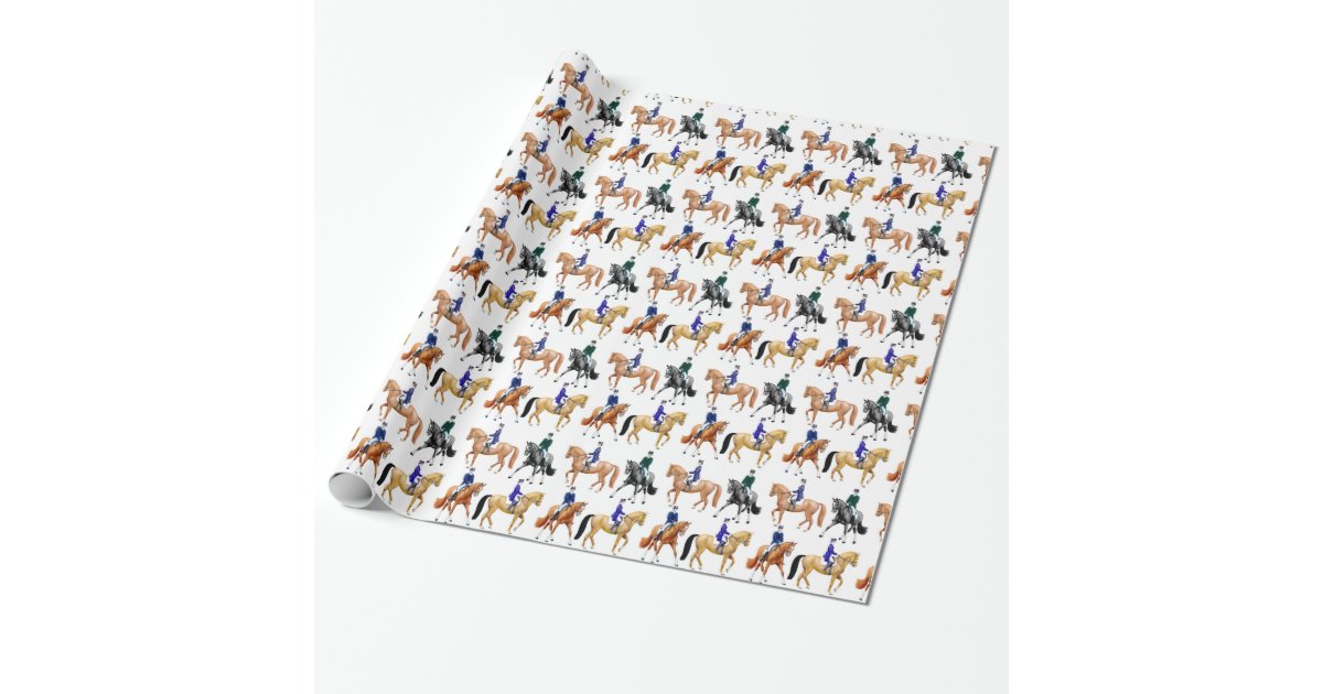 Equestrian Dressage Horse Wrapping Paper | Zazzle