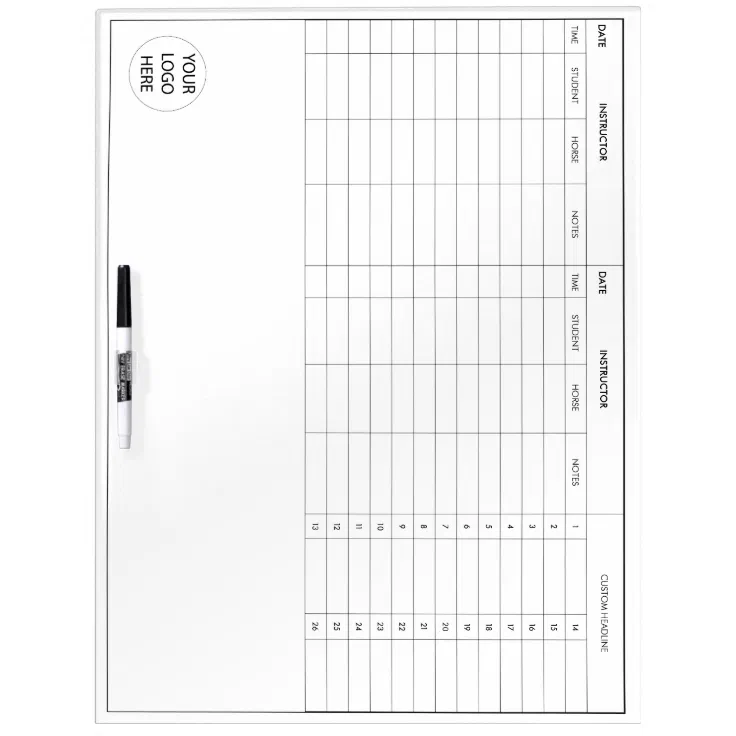 Equestrian Horse Back Riding Lesson Planning Dry Erase Board | Zazzle