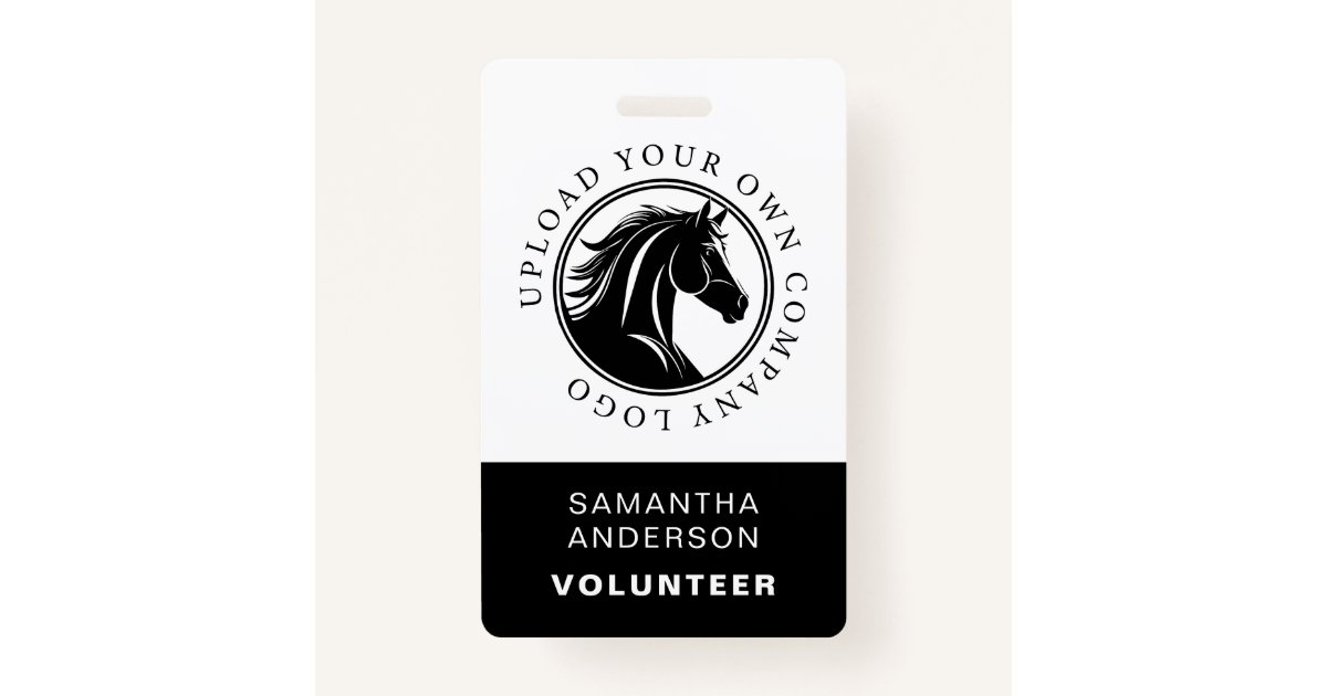 Equestrian Horse Logo Volunteer Employee QR Code Badge | Zazzle