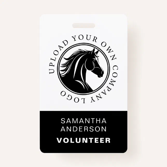Equestrian Horse Logo Volunteer Employee QR Code Badge | Zazzle