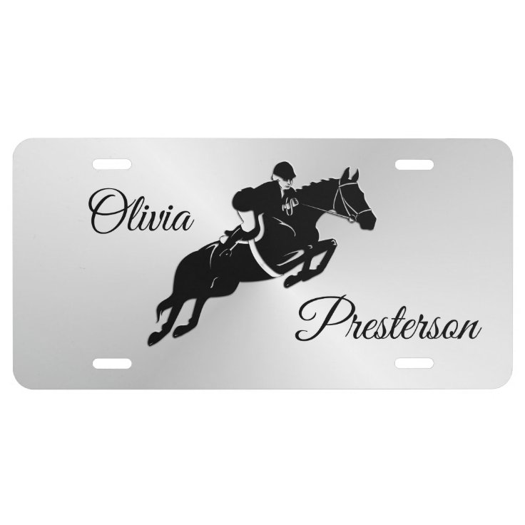 Equestrian Jumper License Plate | Zazzle