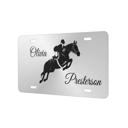 Equestrian Jumper License Plate | Zazzle