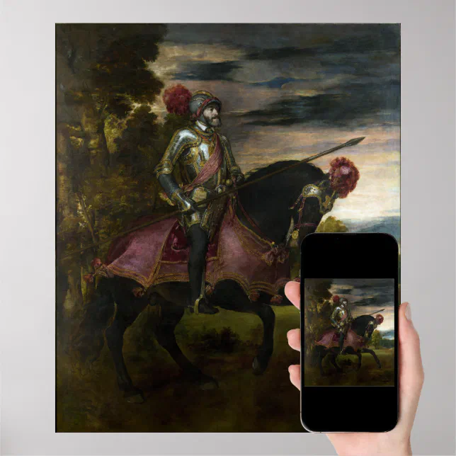 Equestrian Portrait of Charles V by Titian Poster | Zazzle