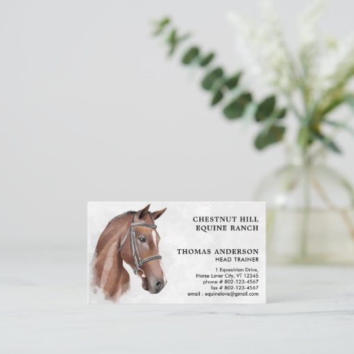 Equestrian Professional Personalized Equine Horse Business Card | Zazzle