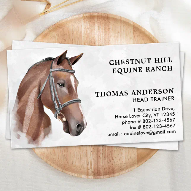 Equestrian Professional Personalized Equine Horse Business Card | Zazzle