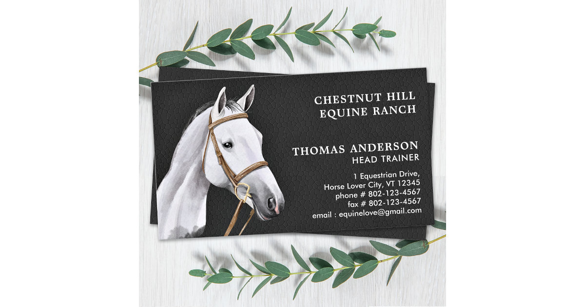 Equine Horse Professional Personalized Equestrian Business Card | Zazzle