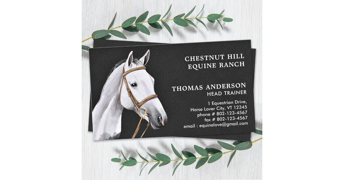 Equine Horse Professional Personalized Equestrian Business Card | Zazzle