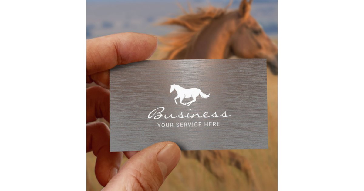 Equine Horse Riding Equestrian Modern Copper Business Card | Zazzle