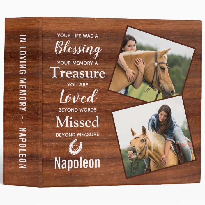 Equine Remembrance Horse Memorial Photo Album 3 Ring Binder | Zazzle.com