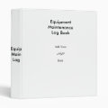 Equipment Maintenance Log Book 1" Binder | Zazzle