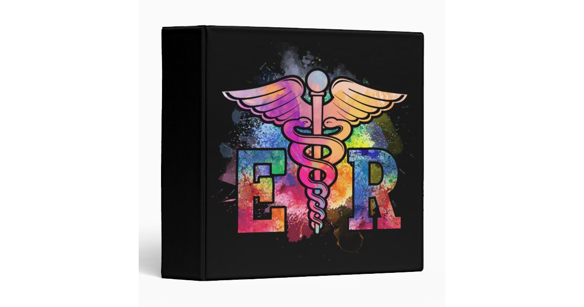 ER Nurse Illustration Design Emergency Nurses Day 3 Ring Binder | Zazzle