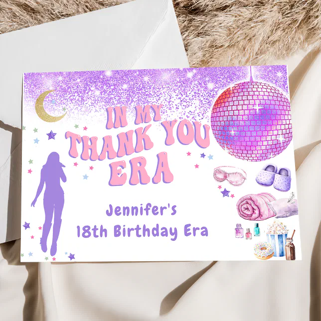 Eras Birthday Party In My Birthday Era Thank You Card | Zazzle