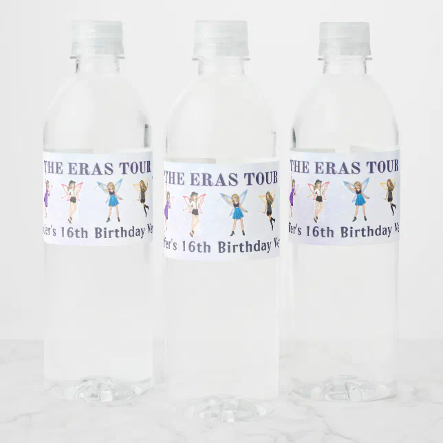 Eras Tour Birthday Party Water Bottle Label | Zazzle