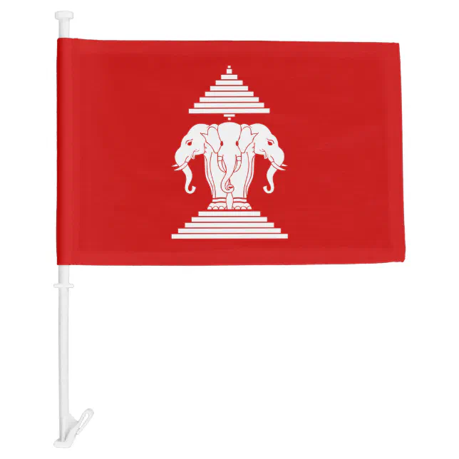 Erawan Three Headed Elephant Lao / Laos Flag | Zazzle