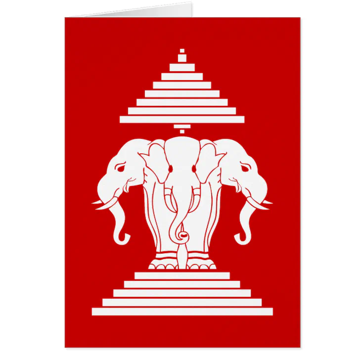 Erawan Three Headed Elephant Lao / Laos Flag | Zazzle