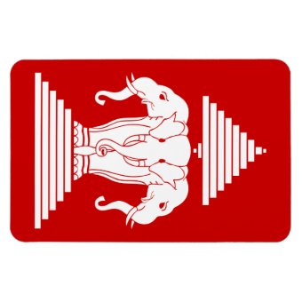 Erawan Three Headed Elephant Lao / Laos Flag Magnet | Zazzle