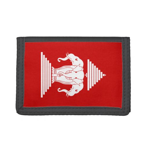 Erawan Three Headed Elephant Lao / Laos Flag Trifold Wallet | Zazzle