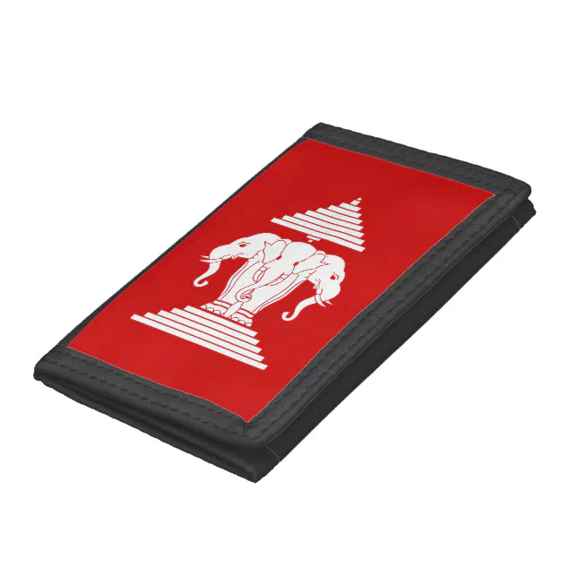 Erawan Three Headed Elephant Lao / Laos Flag Trifold Wallet | Zazzle