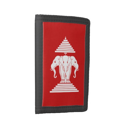 Erawan Three Headed Elephant Lao / Laos Flag Trifold Wallet | Zazzle