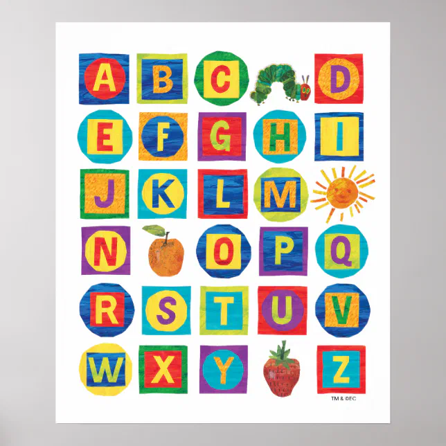 Eric Carle | Alphabet Blocks Pattern Poster | Zazzle