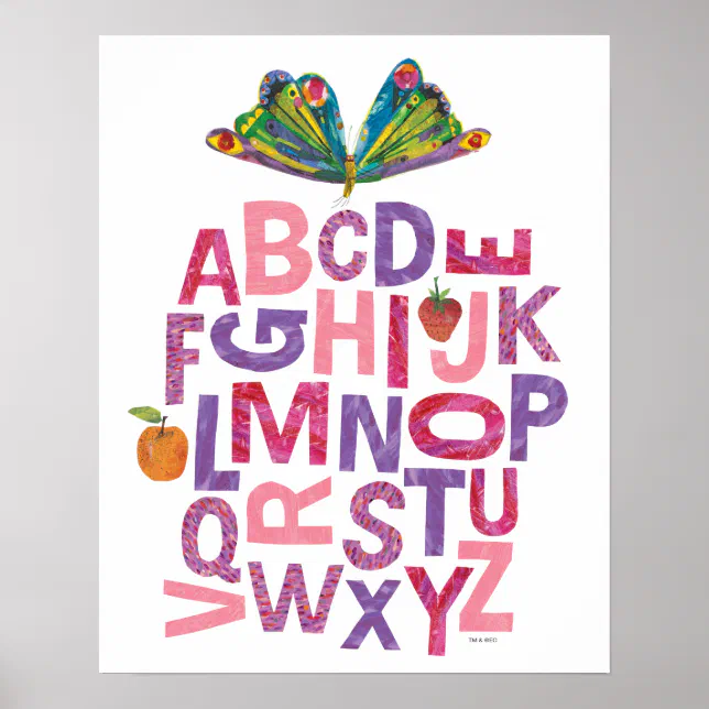 Eric Carle Alphabet Butterfly Pattern Poster Zazzle