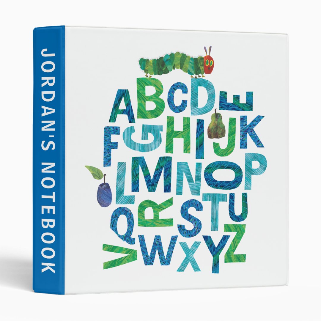 Eric Carle | Alphabet Caterpillar Letters Pattern 3 Ring Binder | Zazzle