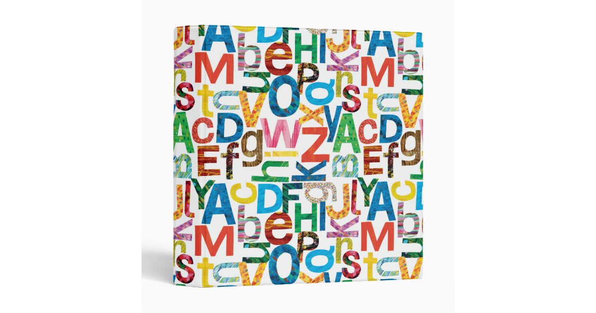 Eric Carle | Alphabet Pattern Letters 3 Ring Binder | Zazzle