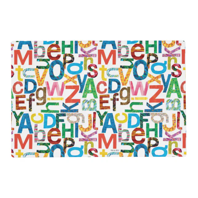 Eric Carle | Alphabet Pattern Letters Placemat | Zazzle