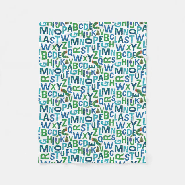Eric Carle | Blue & Green Alphabet Pattern Fleece Blanket | Zazzle