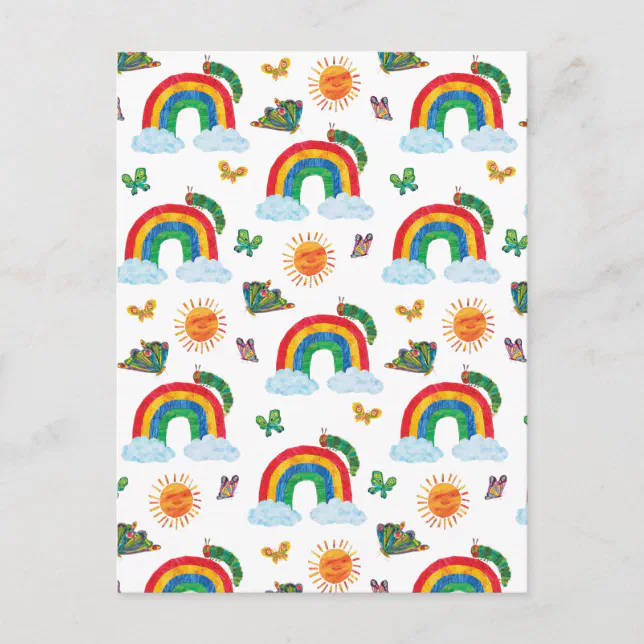 Eric Carle | Caterpillar Rainbow Butterfly Pattern Postcard | Zazzle