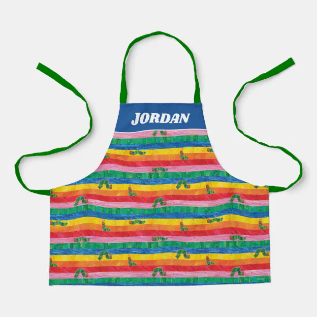 Eric Carle | Caterpillar Rainbow Stripe Pattern Apron | Zazzle