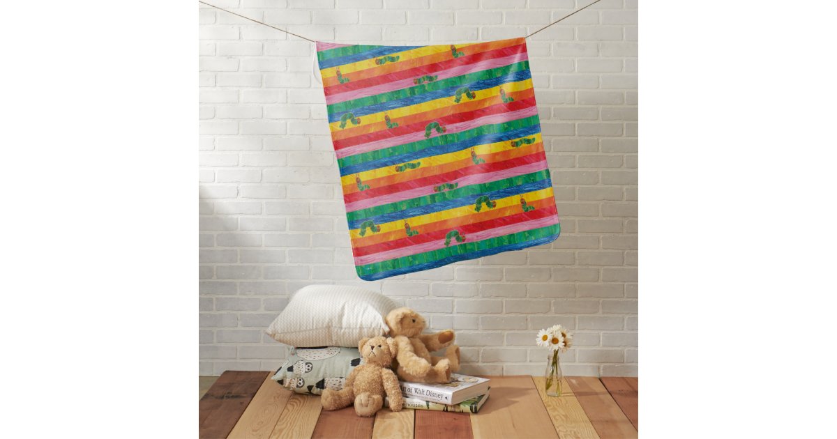 Eric Carle | Caterpillar Rainbow Stripe Pattern Baby Blanket | Zazzle