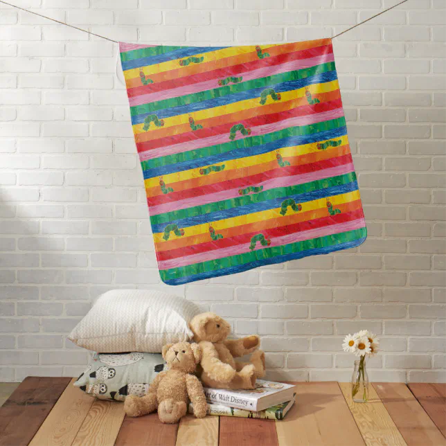 Eric Carle | Caterpillar Rainbow Stripe Pattern Baby Blanket | Zazzle