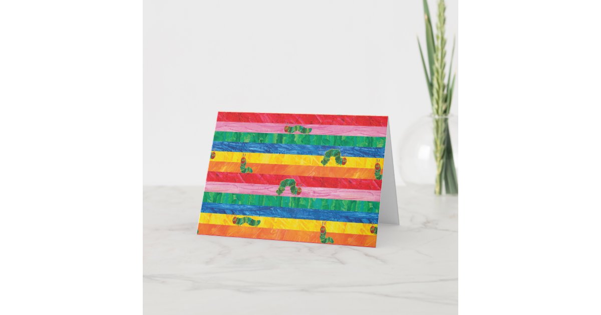 Eric Carle | Caterpillar Rainbow Stripe Pattern Card | Zazzle