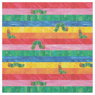 Eric Carle | Caterpillar and Strawberry Pattern Fabric | Zazzle
