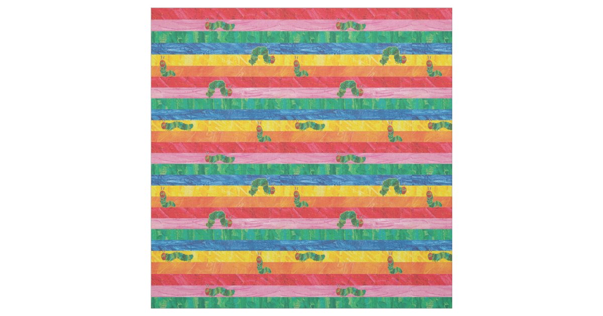 Eric Carle | Caterpillar Rainbow Stripe Pattern Fabric | Zazzle