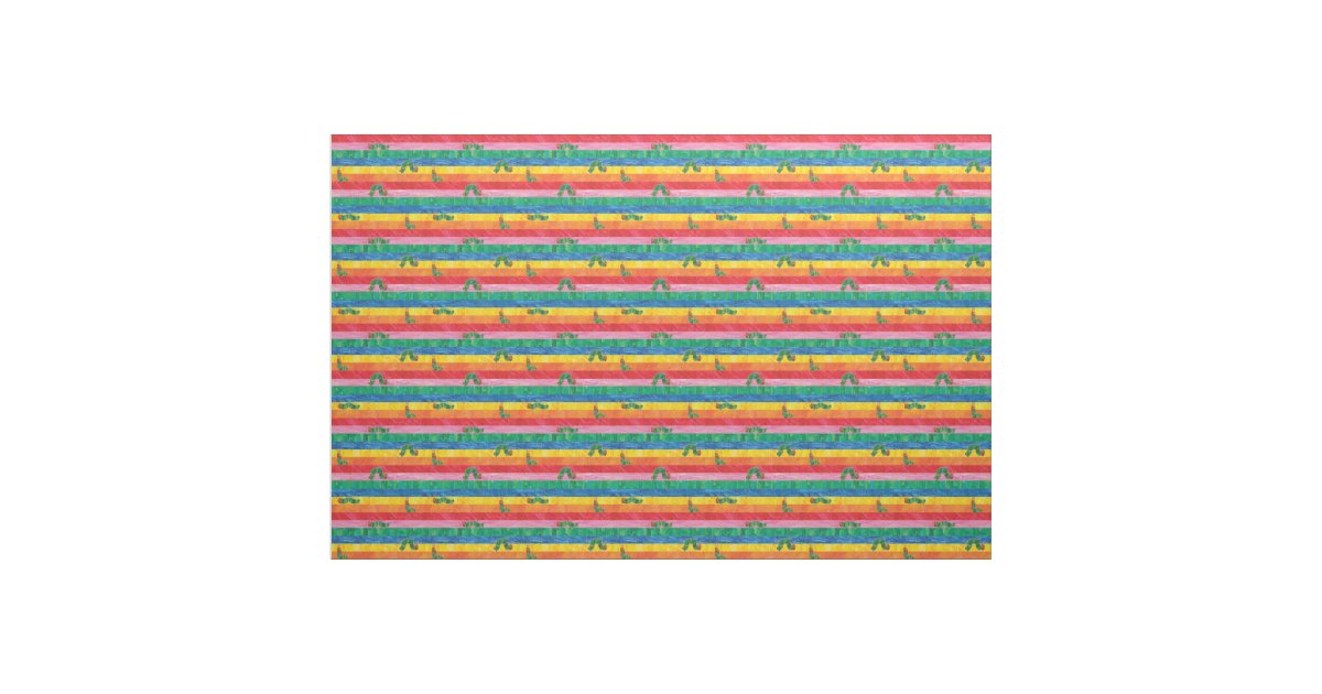Eric Carle | Caterpillar Rainbow Stripe Pattern Fabric | Zazzle
