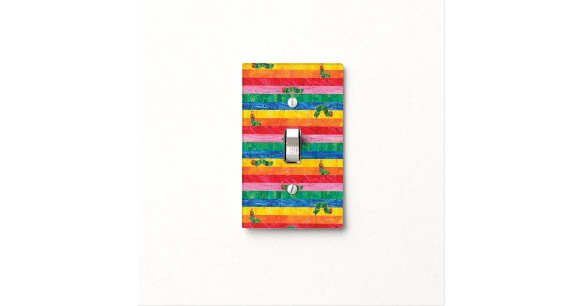Eric Carle | Caterpillar Rainbow Stripe Pattern Light Switch Cover | Zazzle