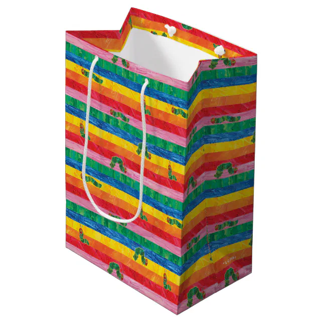 Eric Carle | Caterpillar Rainbow Stripe Pattern Medium Gift Bag | Zazzle