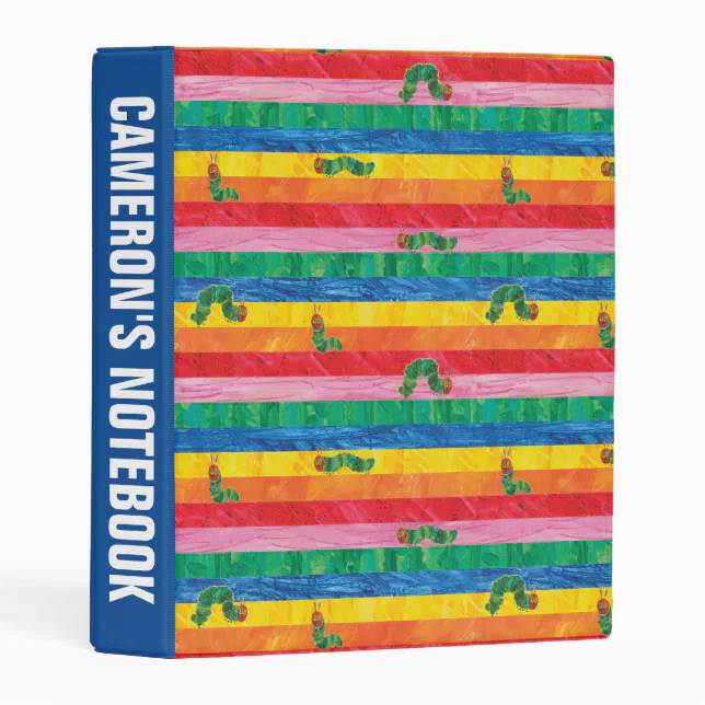 Eric Carle | Caterpillar Rainbow Stripe Pattern Mini Binder | Zazzle