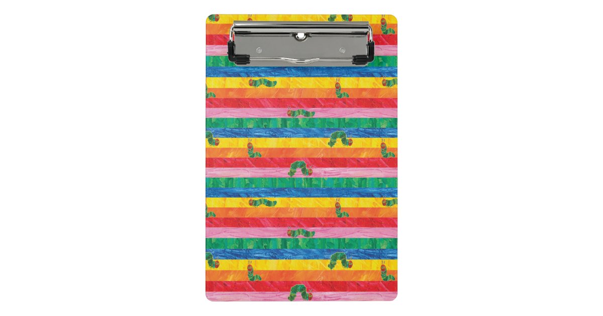 Eric Carle | Caterpillar Rainbow Stripe Pattern Mini Clipboard | Zazzle