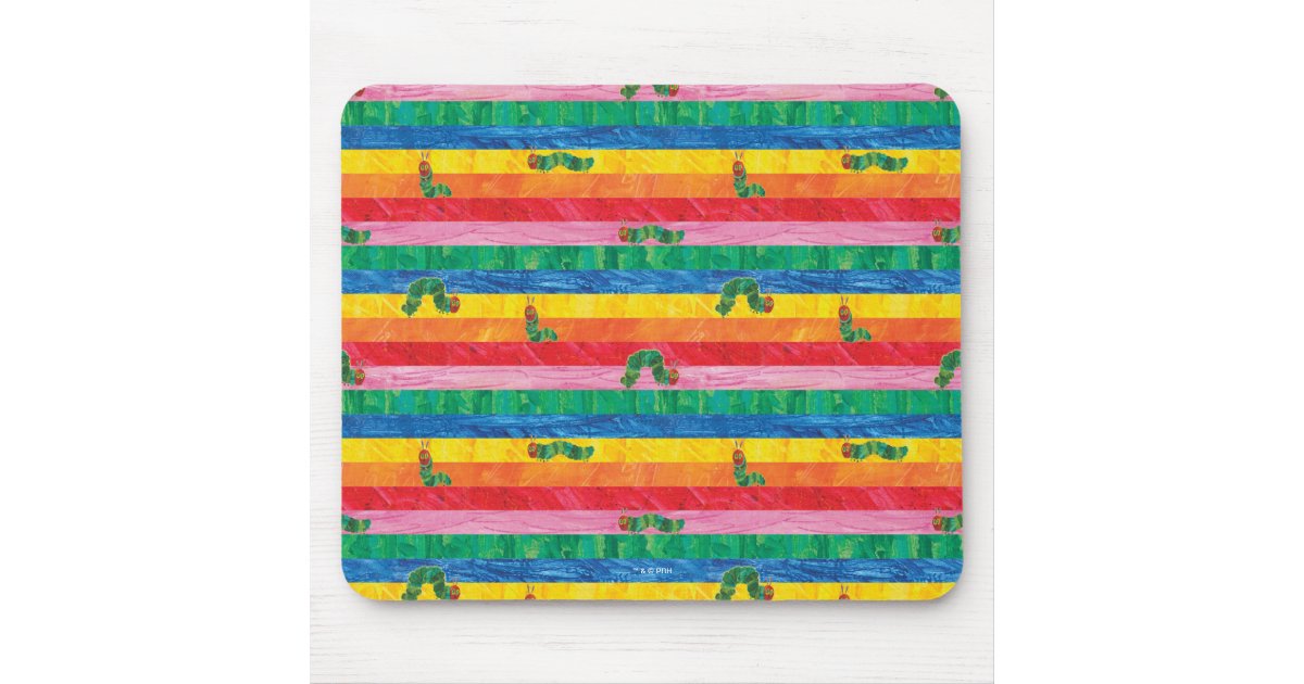Eric Carle | Caterpillar Rainbow Stripe Pattern Mouse Pad | Zazzle