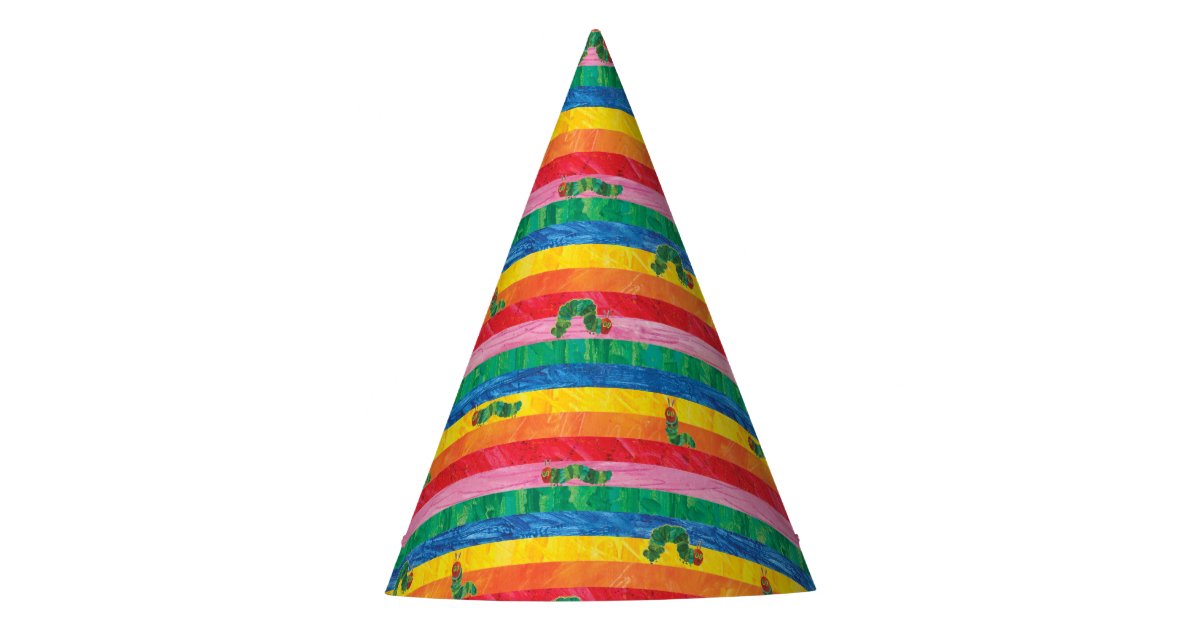 Eric Carle | Caterpillar Rainbow Stripe Pattern Party Hat | Zazzle