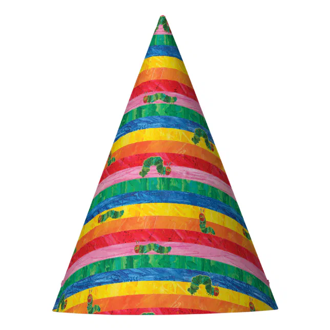 Eric Carle | Caterpillar Rainbow Stripe Pattern Party Hat | Zazzle