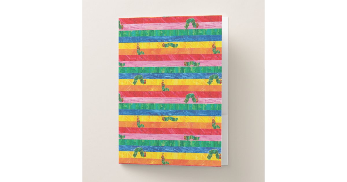 Eric Carle | Caterpillar Rainbow Stripe Pattern Pocket Folder | Zazzle