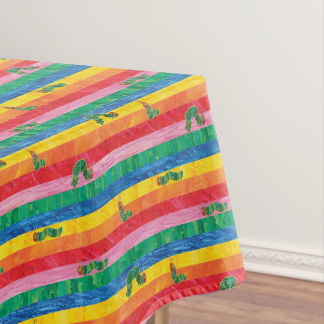 Eric Carle | Caterpillar Rainbow Stripe Pattern Tablecloth | Zazzle